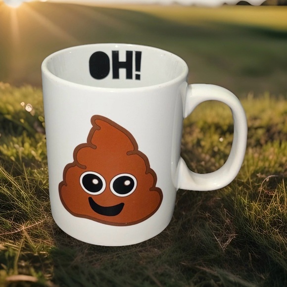 Dining | Oh Happy Smiling Poop Emoji Coffee Tea Mug Cup Gag Gift White ...
